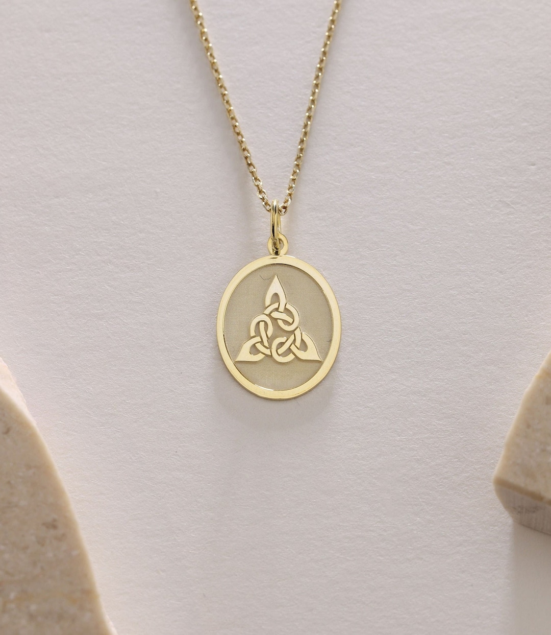 14k Gold Celtic Knot Mother Necklace , Solid Gold Celtic Mother Pendant ...
