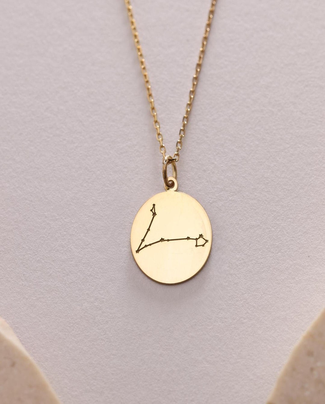 14k Gold Pisces Celestial Constellation Necklace, Personalized Star ...
