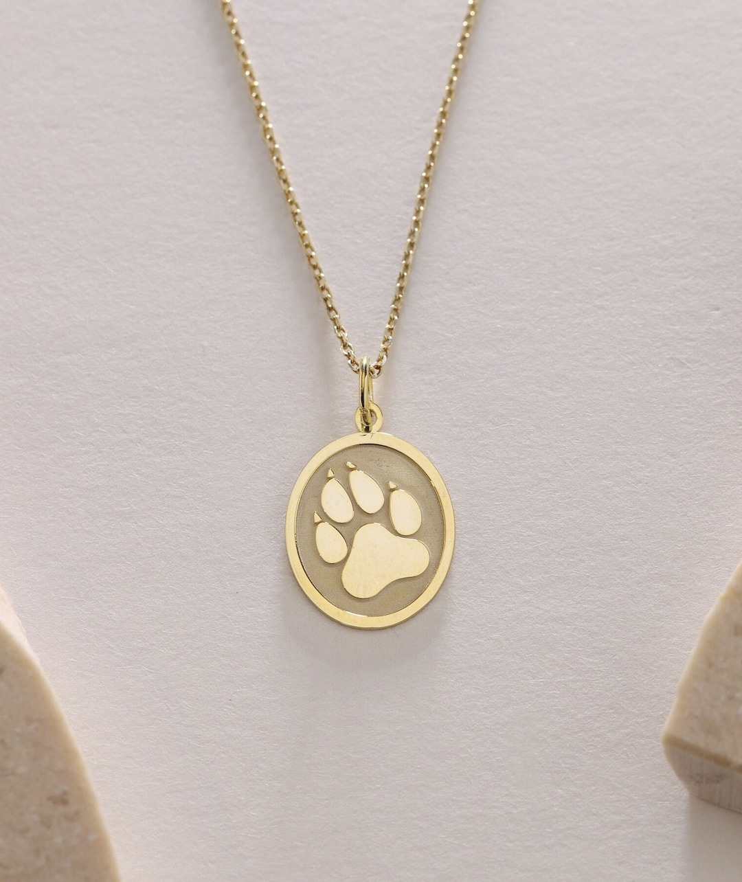 14k Gold Gold Wolf Paw Necklace Wolf Pendant Solid Wolf - Etsy
