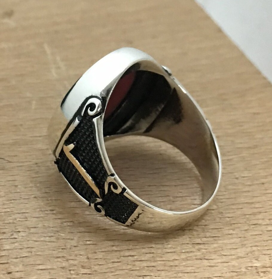 Handmade Silver Men Rings Arabic Signet Ring Turkish Muslim | Etsy