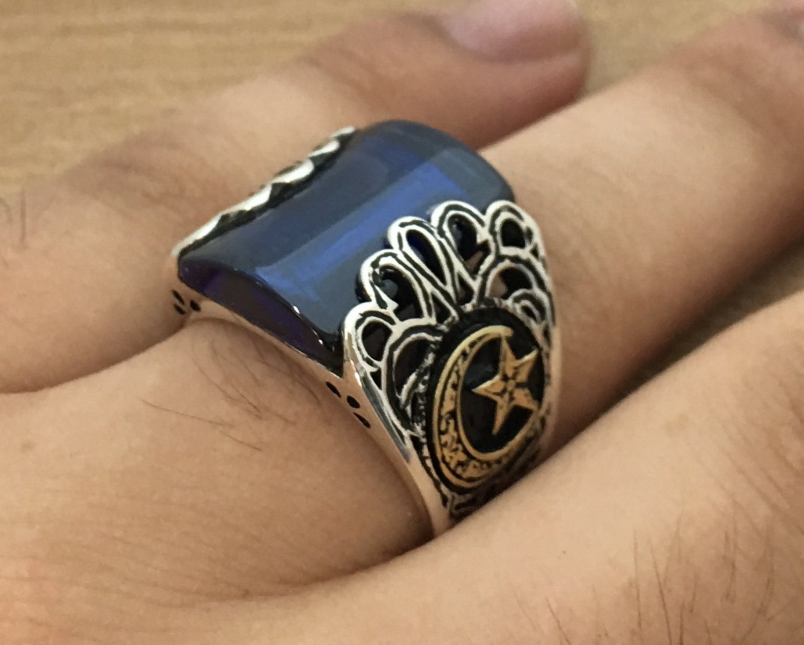 Handmade Silver Woman Rings Moon Star Silver Ring Unique - Etsy