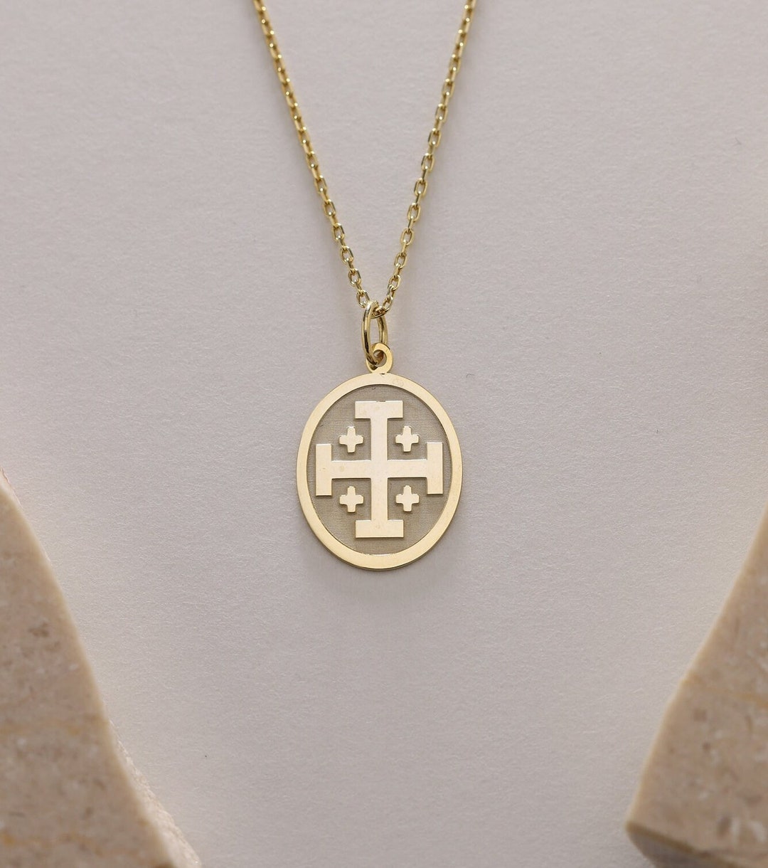 14k Gold Cross Necklace , Christian Cross Gold Pendant , Gold ...