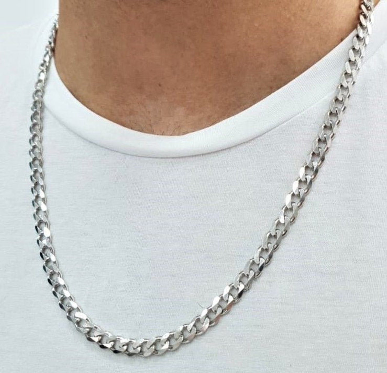 925 Sterling Silver Cuban Link Chains Mens Women's - Etsy
