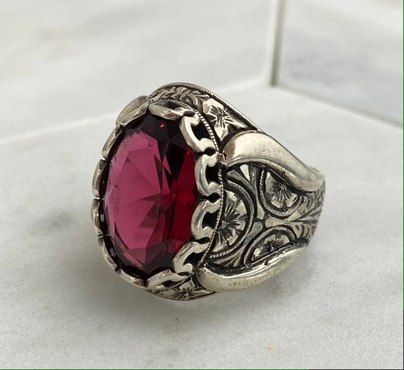 Silver Ruby Rings For Men