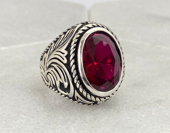 Silver Ruby Rings For Men