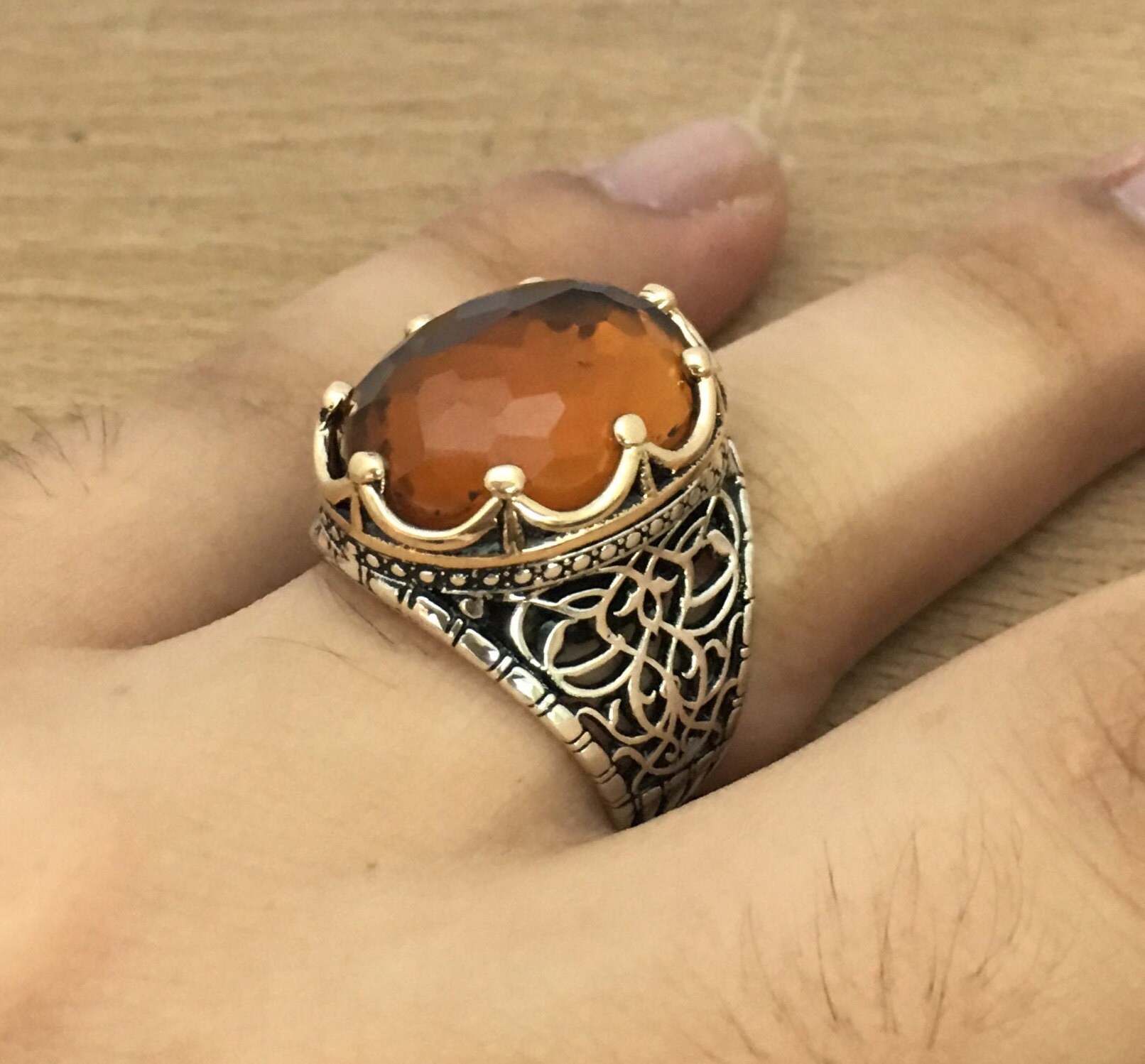 Handmade Silver Men Rings Unique Men Ring Citrine Stone - Etsy