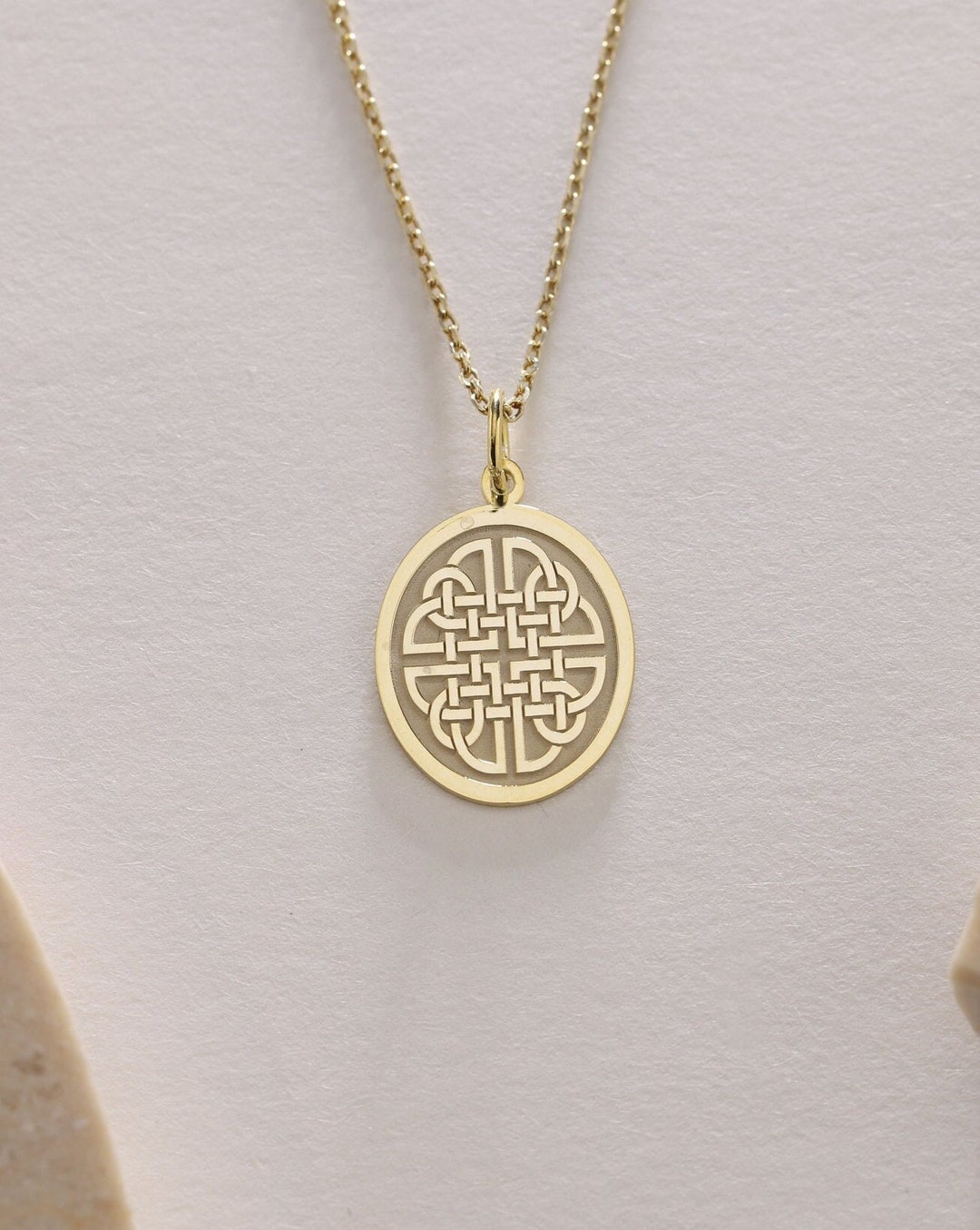 14k Gold Dara Knot Necklace, Pesronalized Dara Knot Pendant, Celtic ...