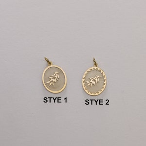 14k Gold Olive Branch Necklace , Solid Gold Olive Pendant ...