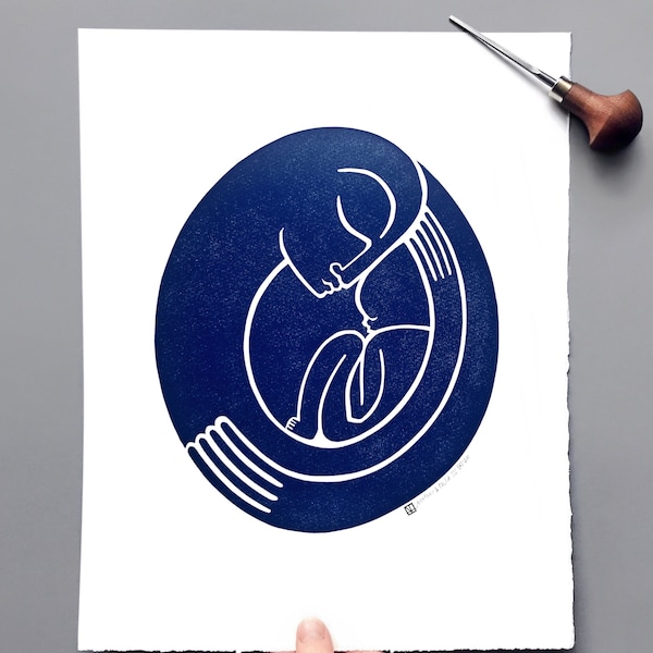 Linocut Abstract Art - Etsy