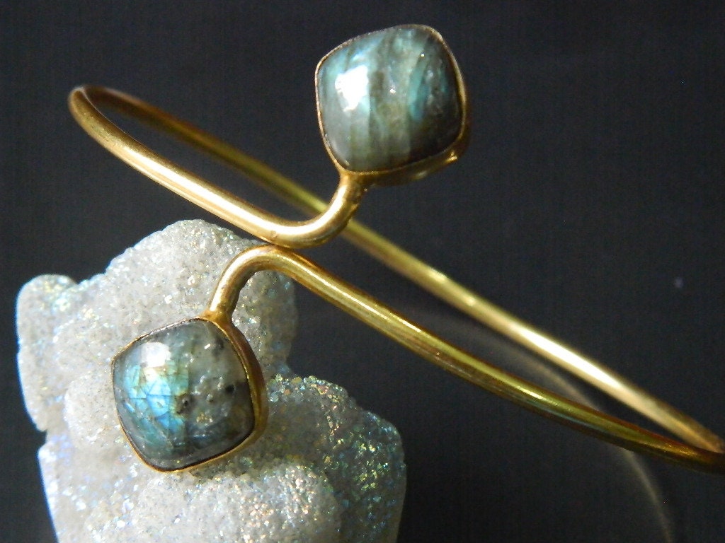 Labradorite Bracelet Labradorite Bangle Gold Plated - Etsy UK