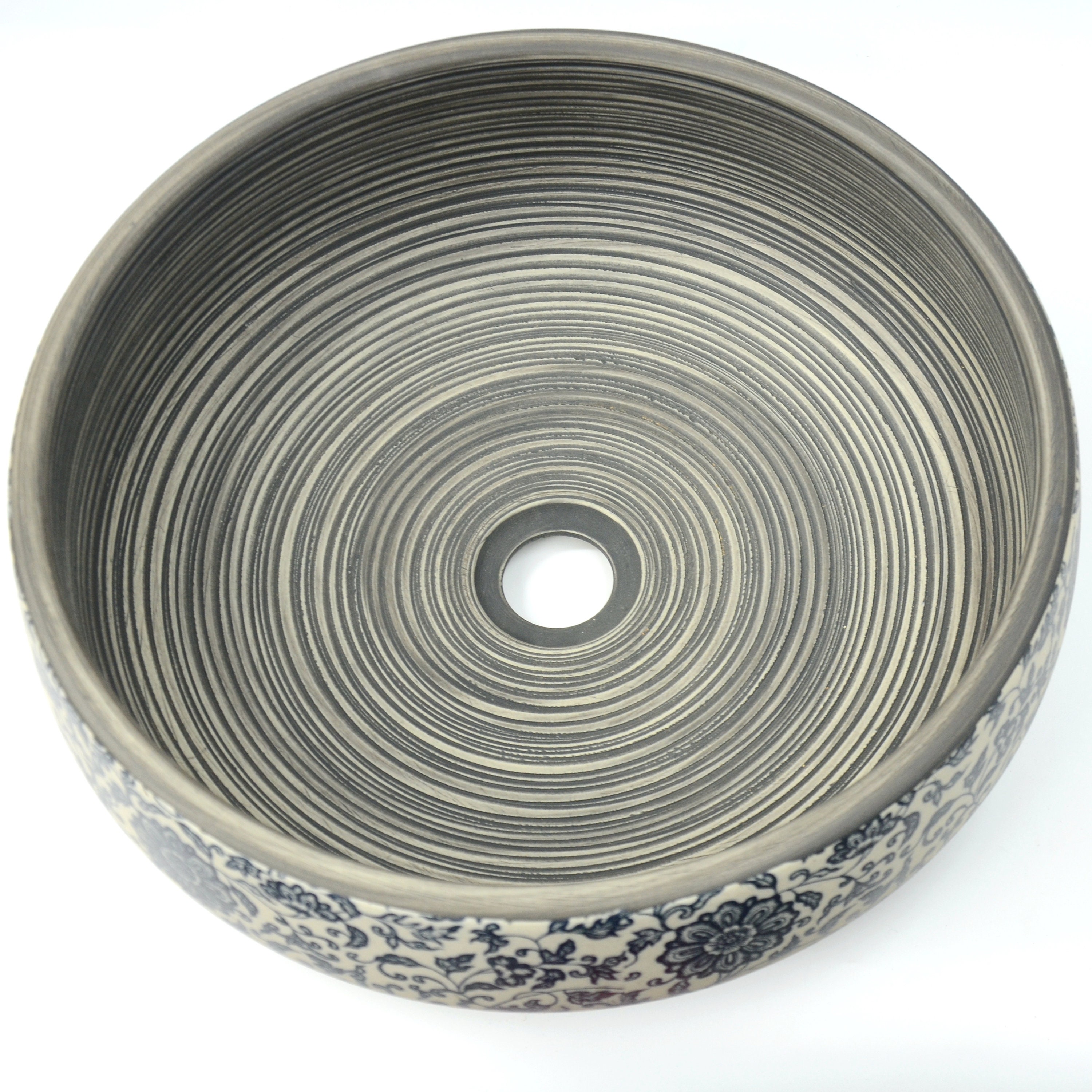 Vintage Floral Patterned Basin Sink Handmade Round Bathroom - Etsy UK