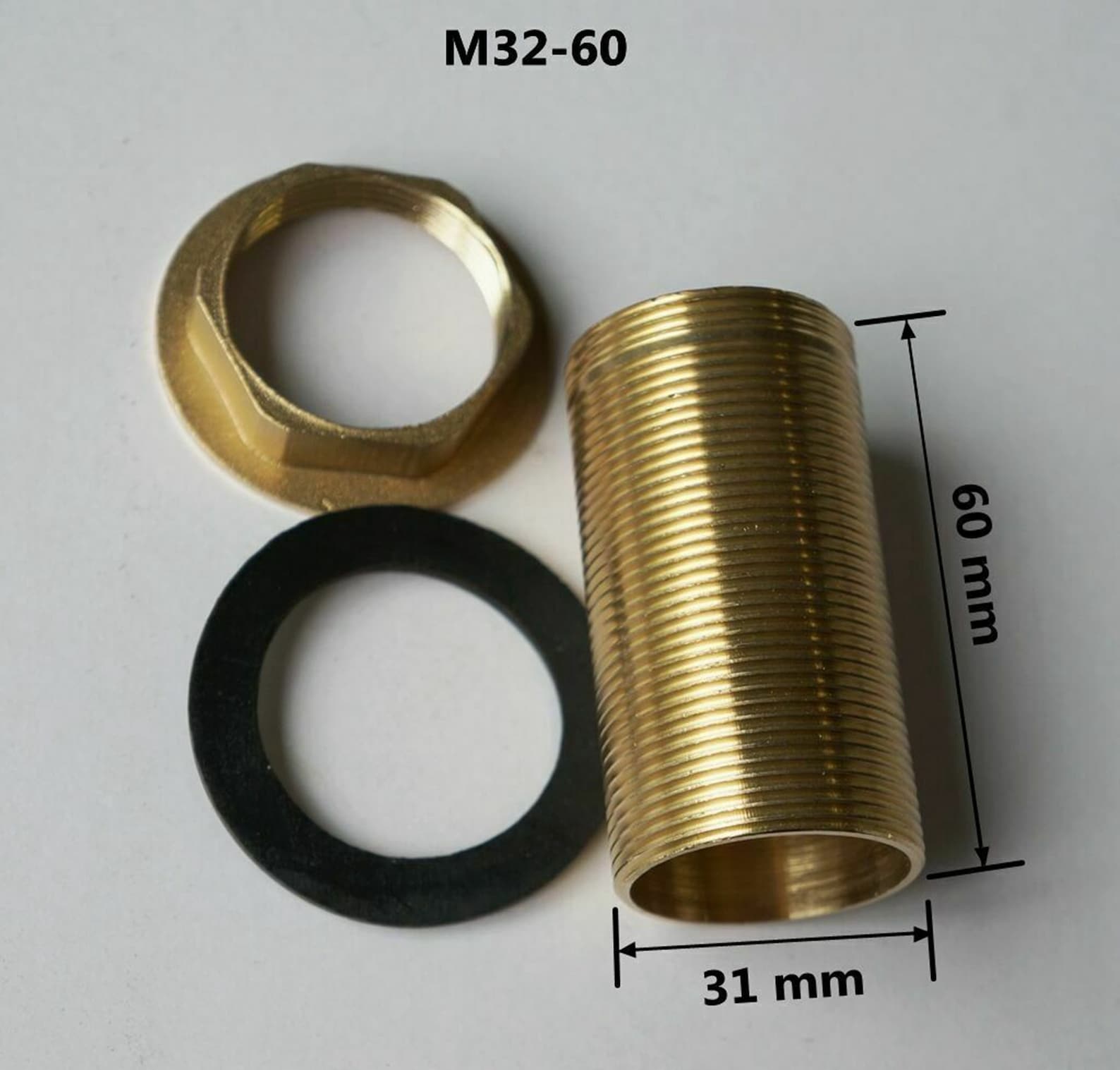 Mixer Tap Extension Repair Fitting Kit Threaded Brass Tube Nut Install ...