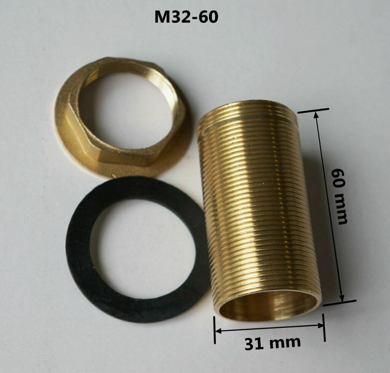 Mixer Tap Extension Repair Fitting Kit Threaded Brass Tube Nut Install ...
