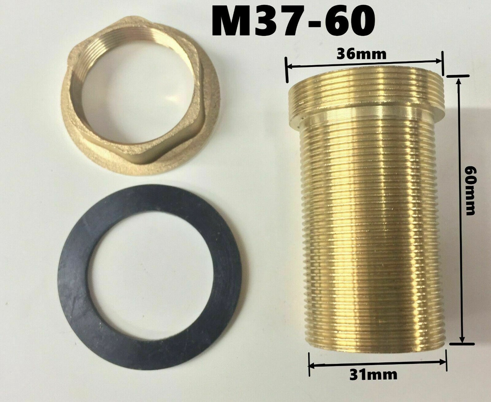 Mixer Tap Extension Repair Fitting Kit Threaded Brass Tube Nut Install ...