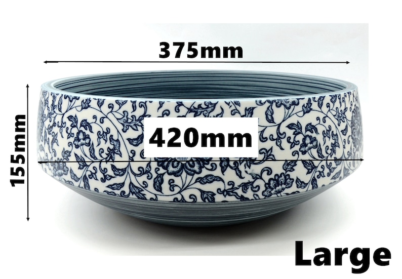 Vintage Floral Patterned Basin Sink Handmade Round Bathroom - Etsy UK