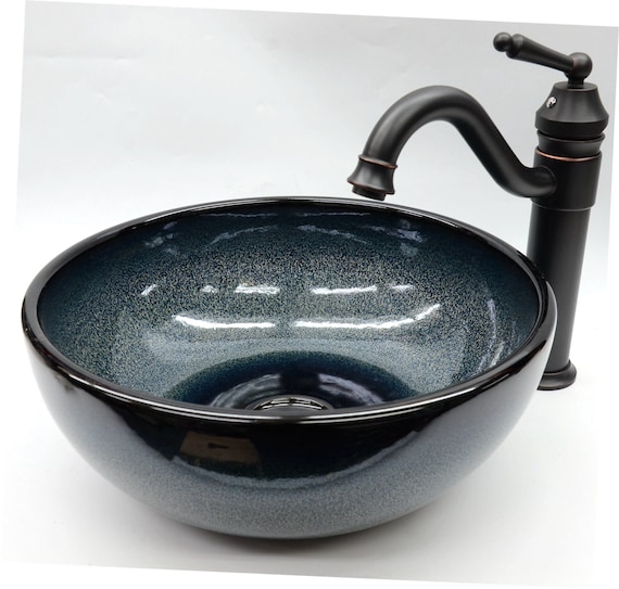 Starry Night Sky Black Blue Crystal Effect Basin Sink Bathroom | Etsy UK