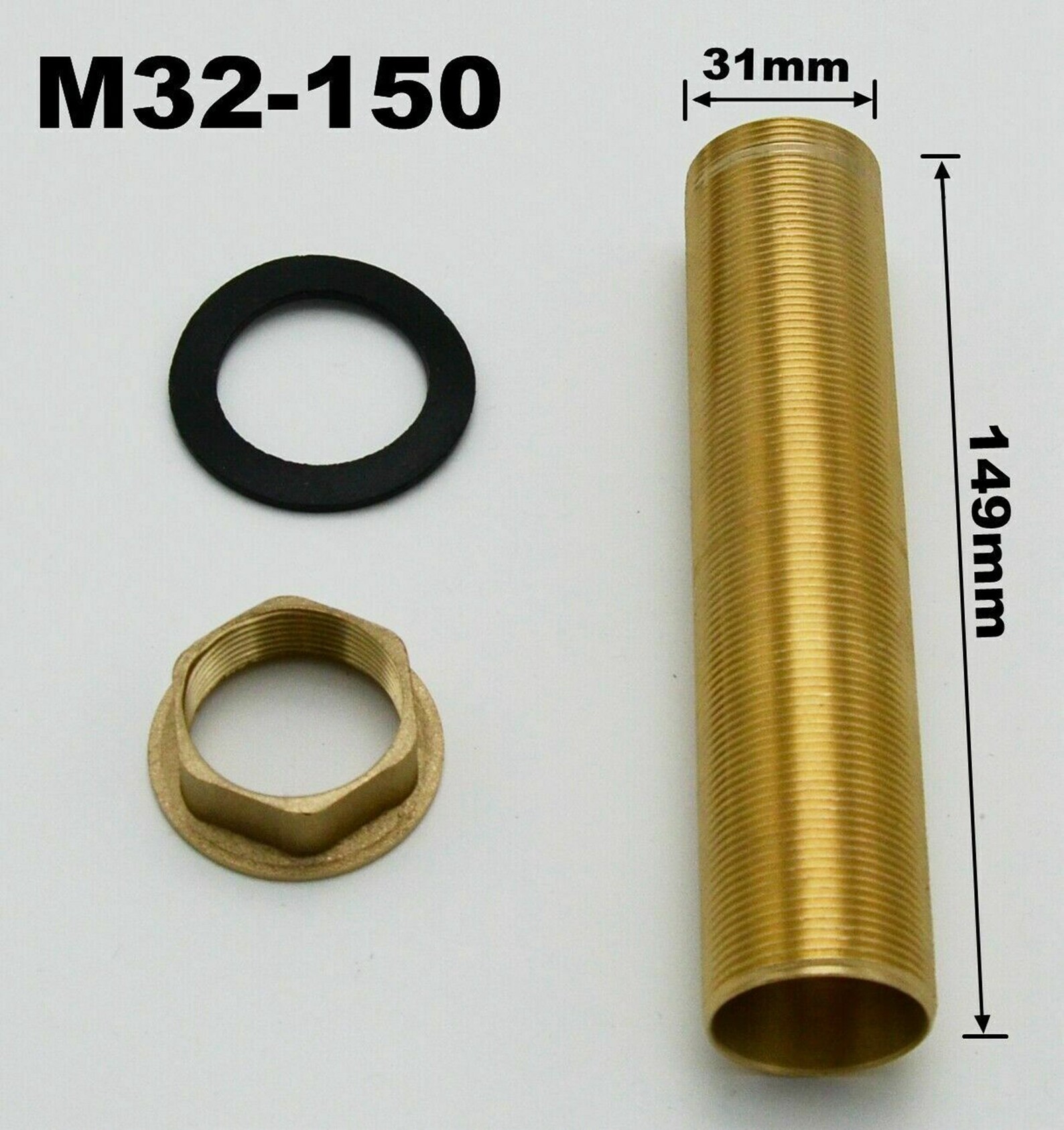 Mixer Tap Extension Repair Fitting Kit Threaded Brass Tube Nut Install ...