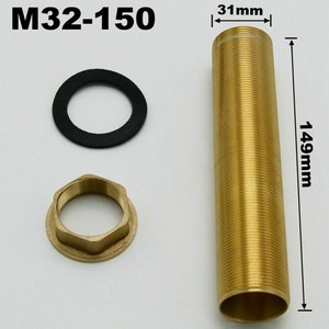 Mixer Tap Extension Repair Fitting Kit Threaded Brass Tube Nut Install ...