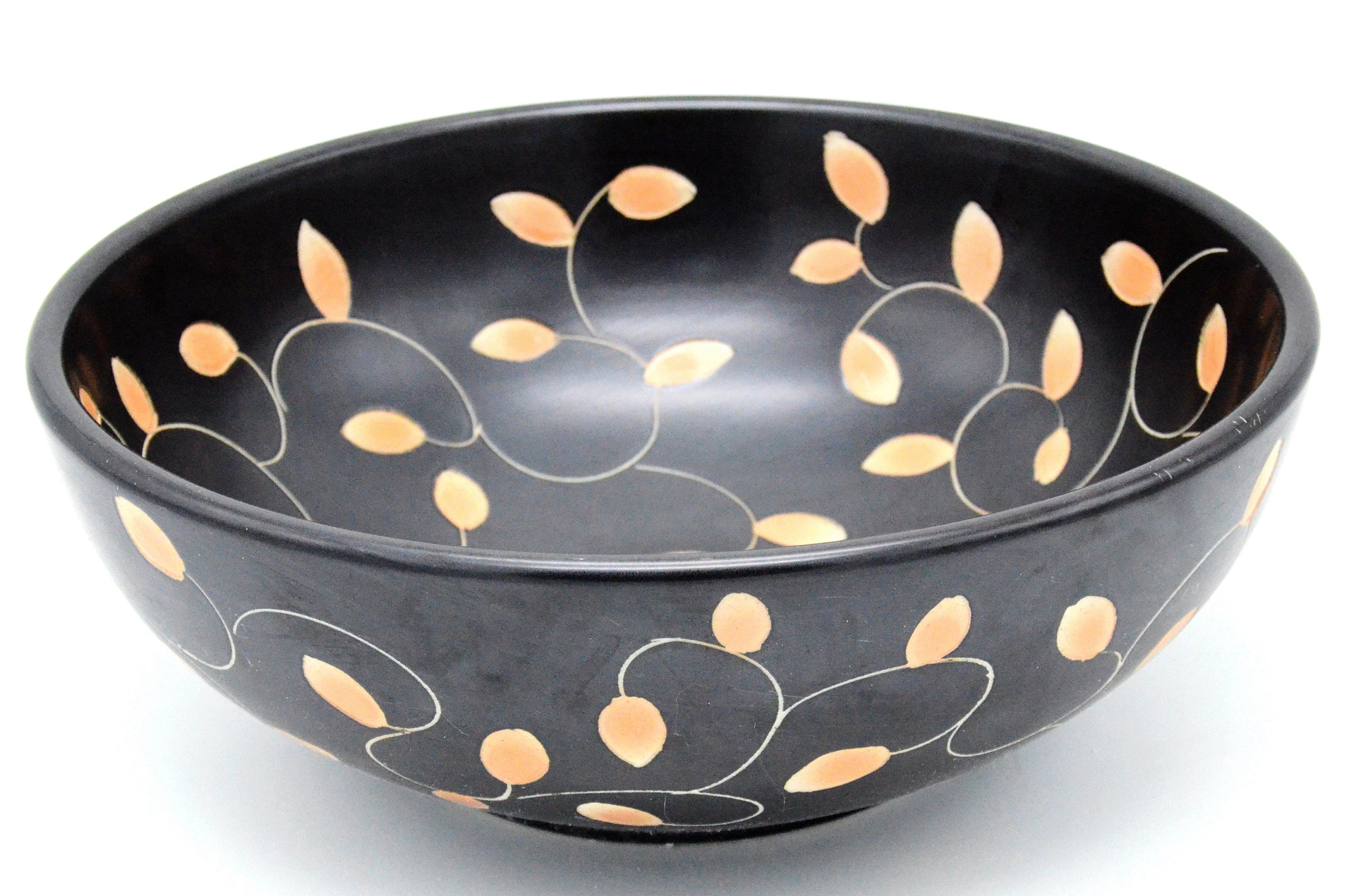 Floral Leaf Paint Pattern Handmade Round Bathroom Basin | Etsy UK