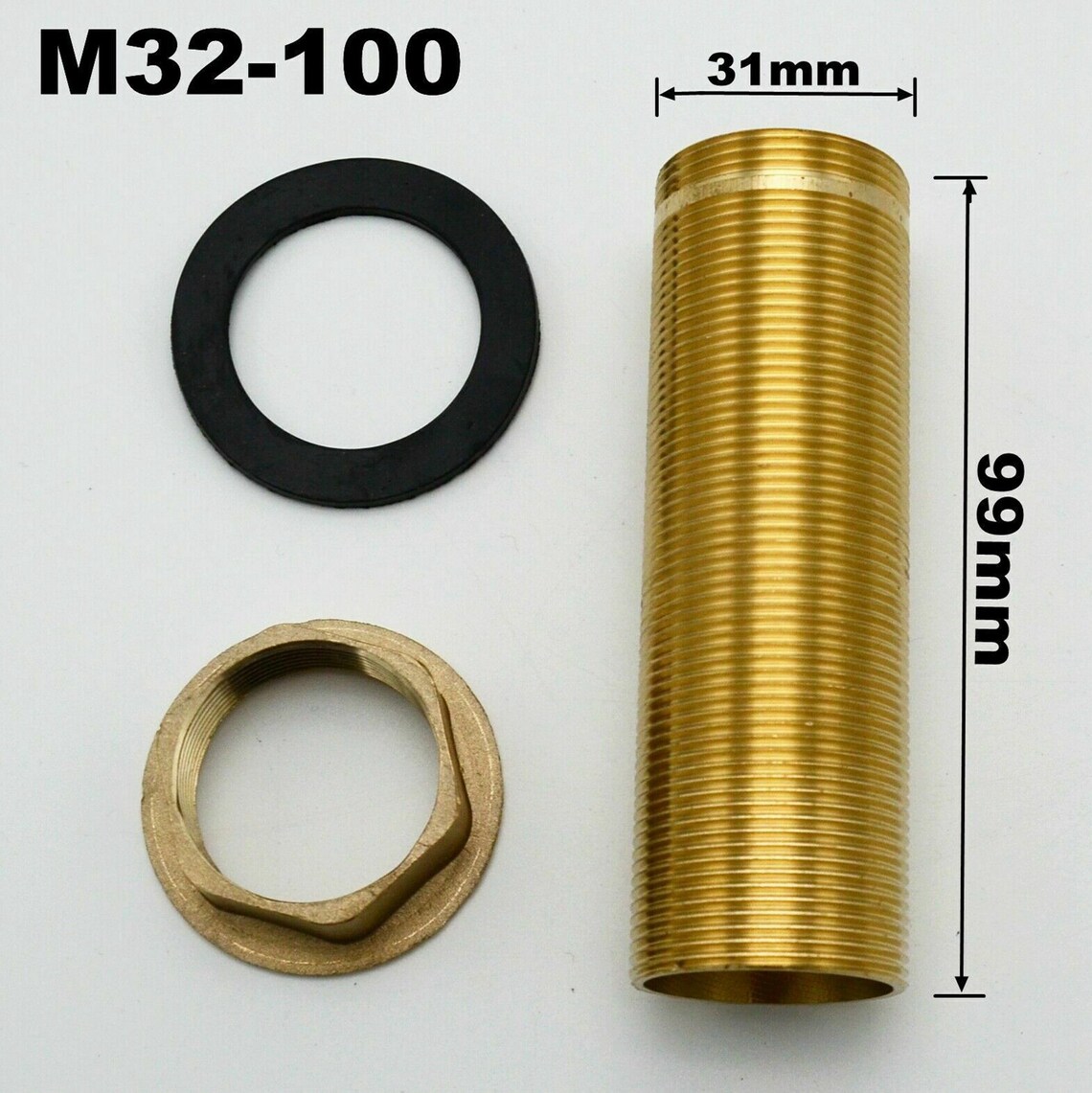Mixer Tap Extension Repair Fitting Kit Threaded Brass Tube Nut Install ...