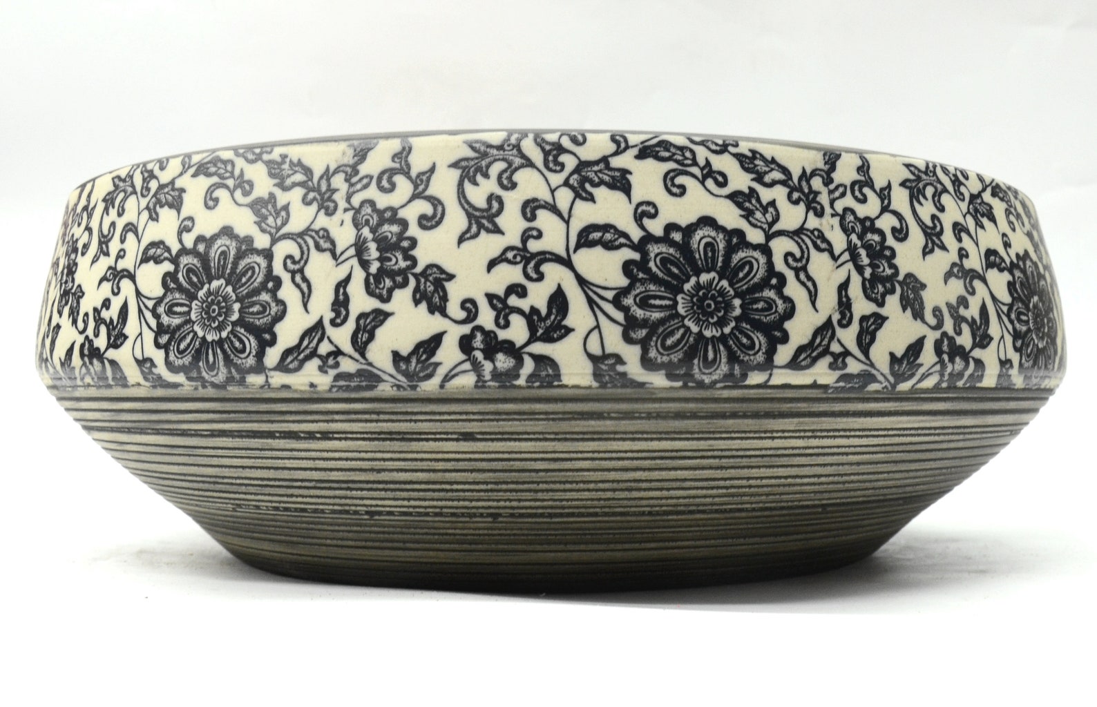 Vintage Floral Patterned Basin Sink Handmade Round Bathroom - Etsy UK