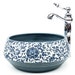 Vintage Floral Patterned Basin Sink Handmade Round Bathroom - Etsy UK