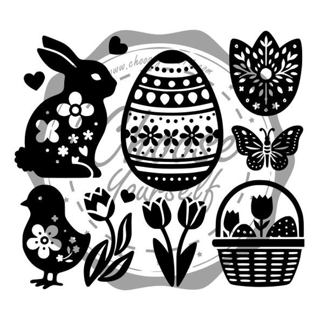 Oster Motive SVG DXF PDF für Plotten Lasern und Grafikdesign Ei Hase ...