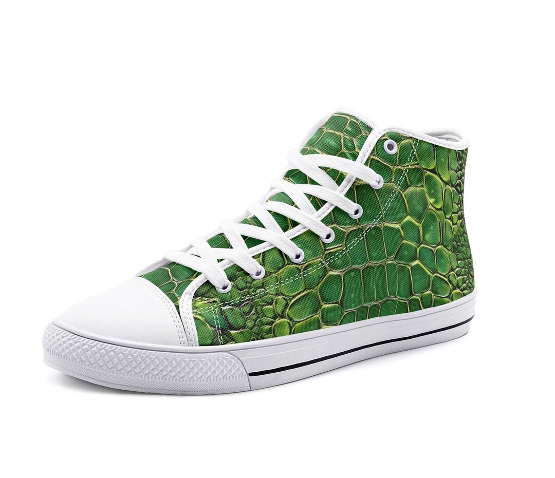 Lizard Skin Sneakers, Unisex High Top Canvas Shoes - Etsy
