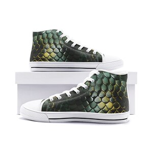 Dragon Skin Sneakers, Unisex High Top Canvas Shoes - Etsy