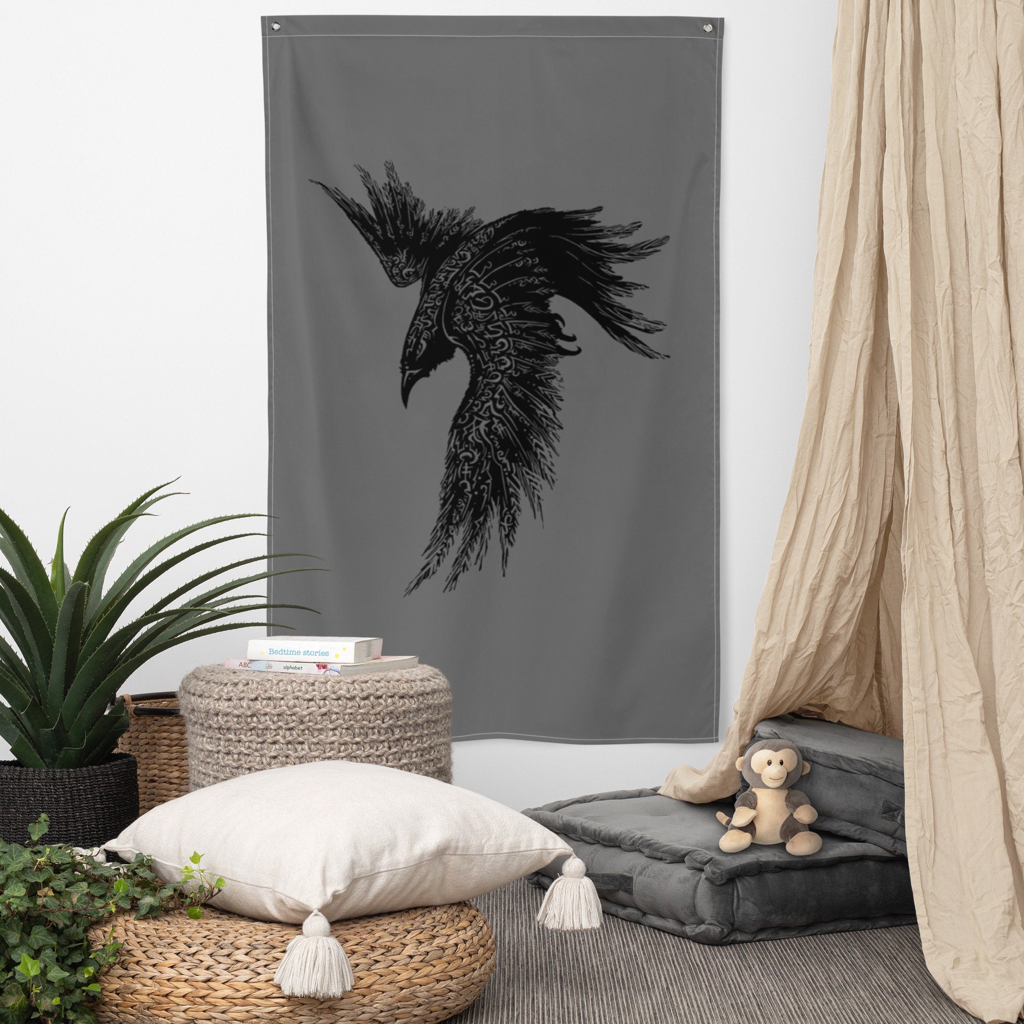 Viking Raven Flag Norse Mythology Decoration Vikings Deco Crow - Etsy
