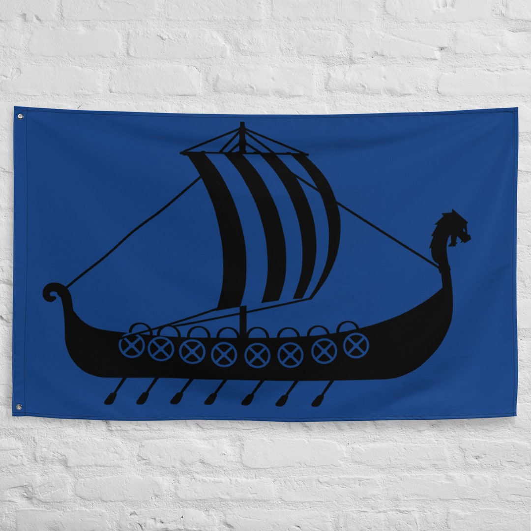 Viking Ship Flag Norse Mythology Floki Shipyard Vikings Home Decoration ...