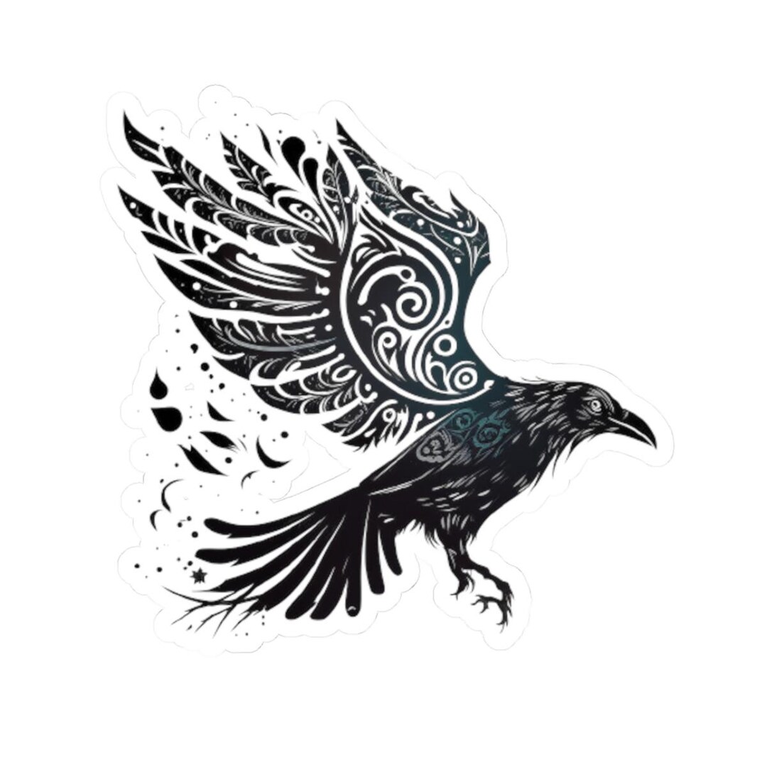 Raven Sticker, Crow Sticker, Viking Raven Sticker, Viking Symbol, Norse ...