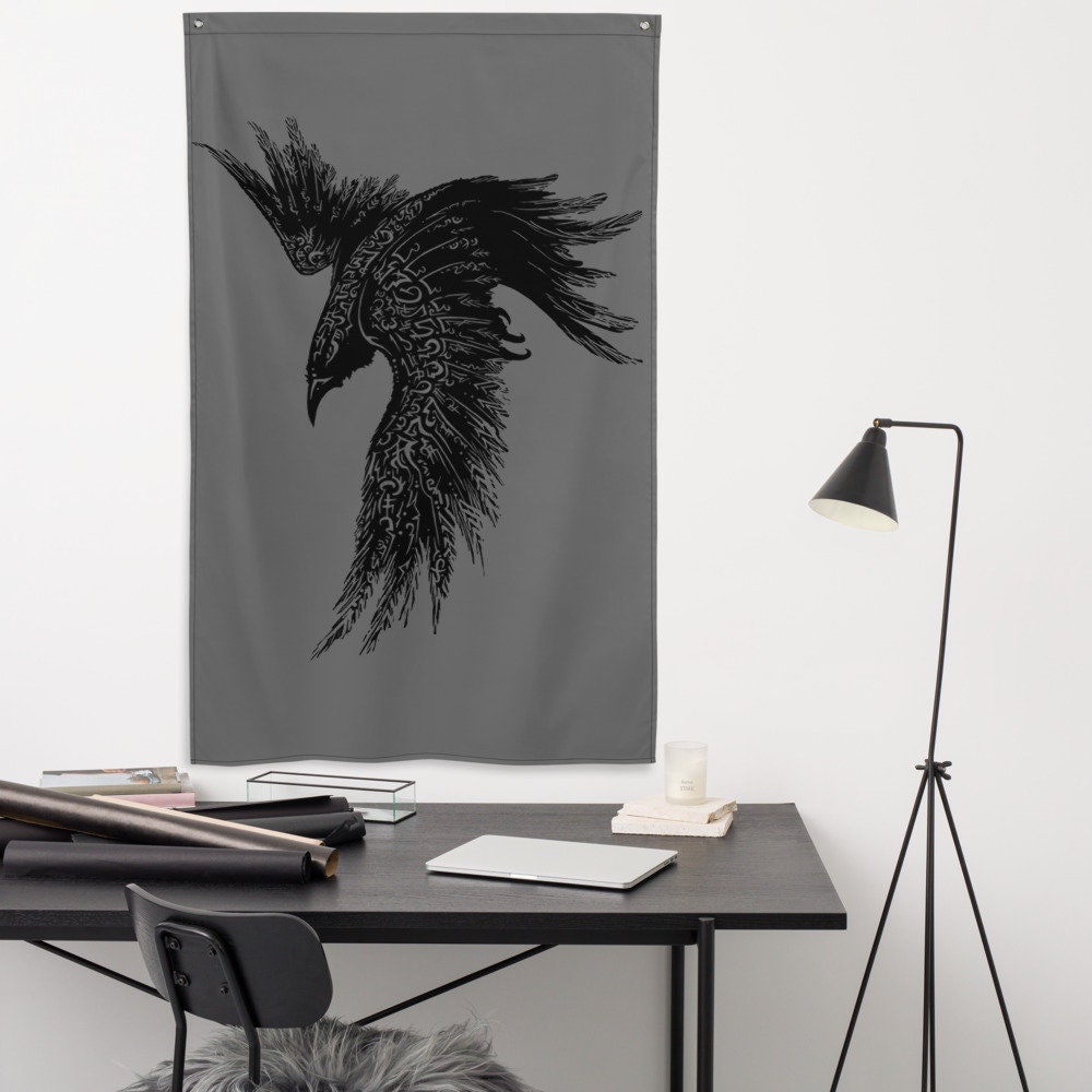 Viking Raven Flag Norse Mythology Decoration Vikings Deco Crow - Etsy
