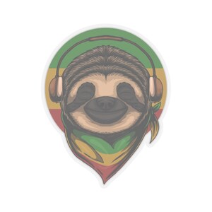 Rastafari Sticker | Funny Rasta Sloth | Reggae Music Style | Peace Love ...