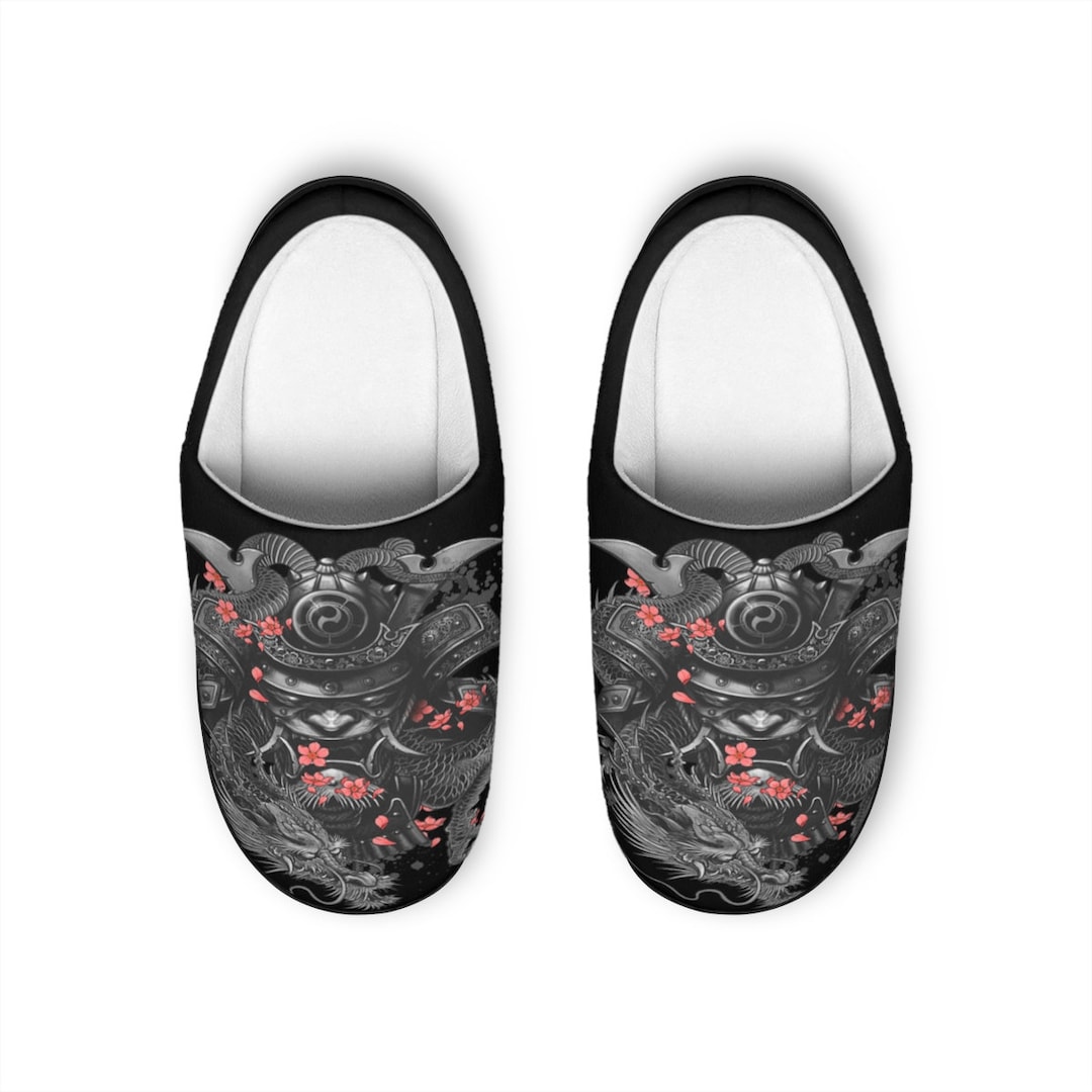Samurai Slippers, Oni Japan Warrior, Men's Indoor Slippers - Etsy