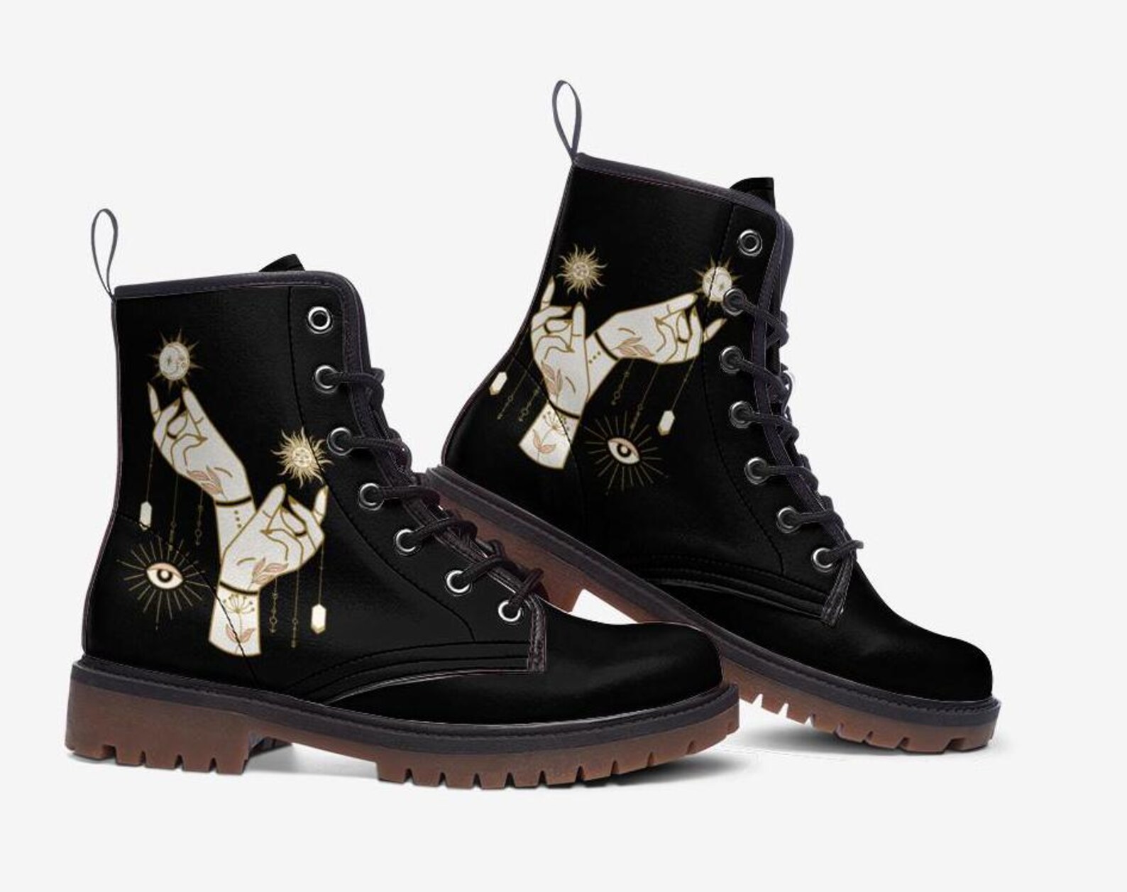 Celestial Mystical Cosmic Boots, Combat Boots, Vegan Leather ...
