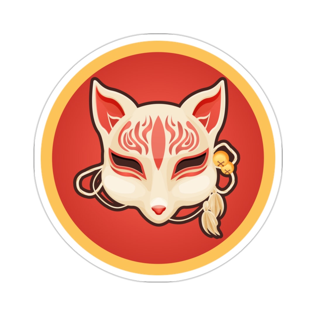 Kitsune Mask Vinyl Sticker, Japanese Anime Kitsune Kiss-cut Stickers - Etsy