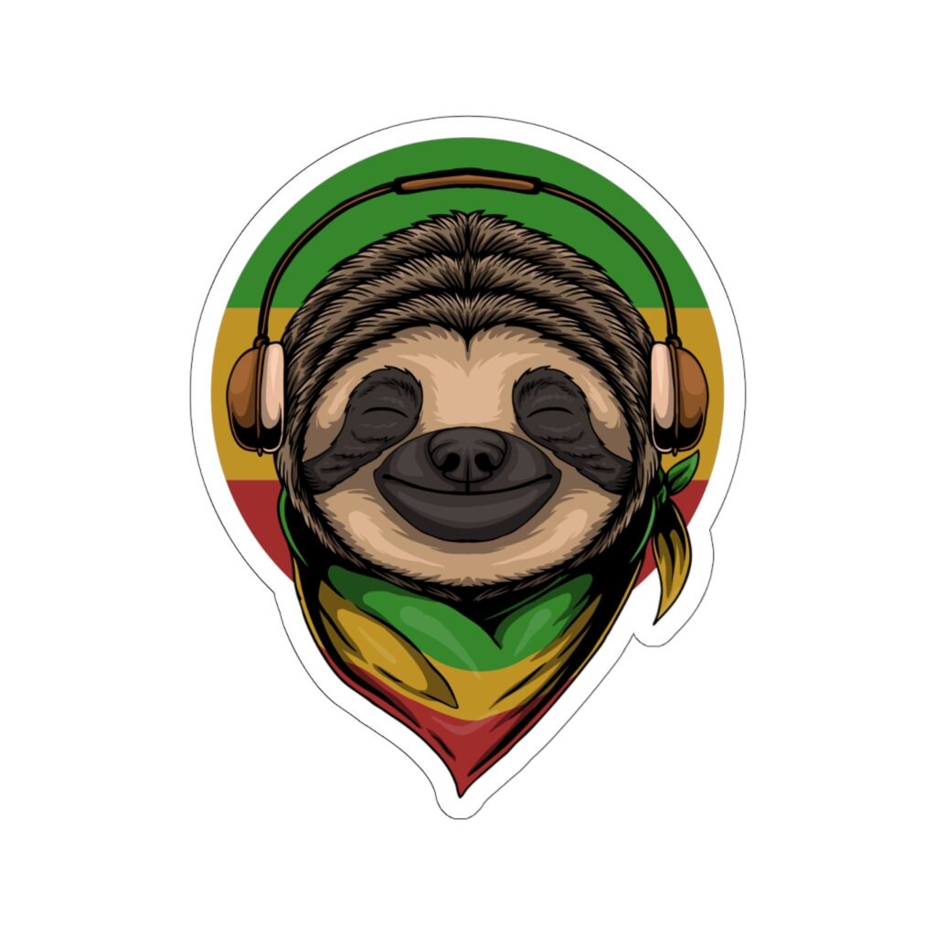 Rastafari Sticker Funny Rasta Sloth Reggae Music Style - Etsy