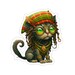 Rastafari Sticker, Rasta Cat, Funny Stylish Rasta Colors Reggae Vibes ...