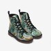 Peacock Combat Boots, Peacock Feather, Vegan Leather Lightweight Boots ...
