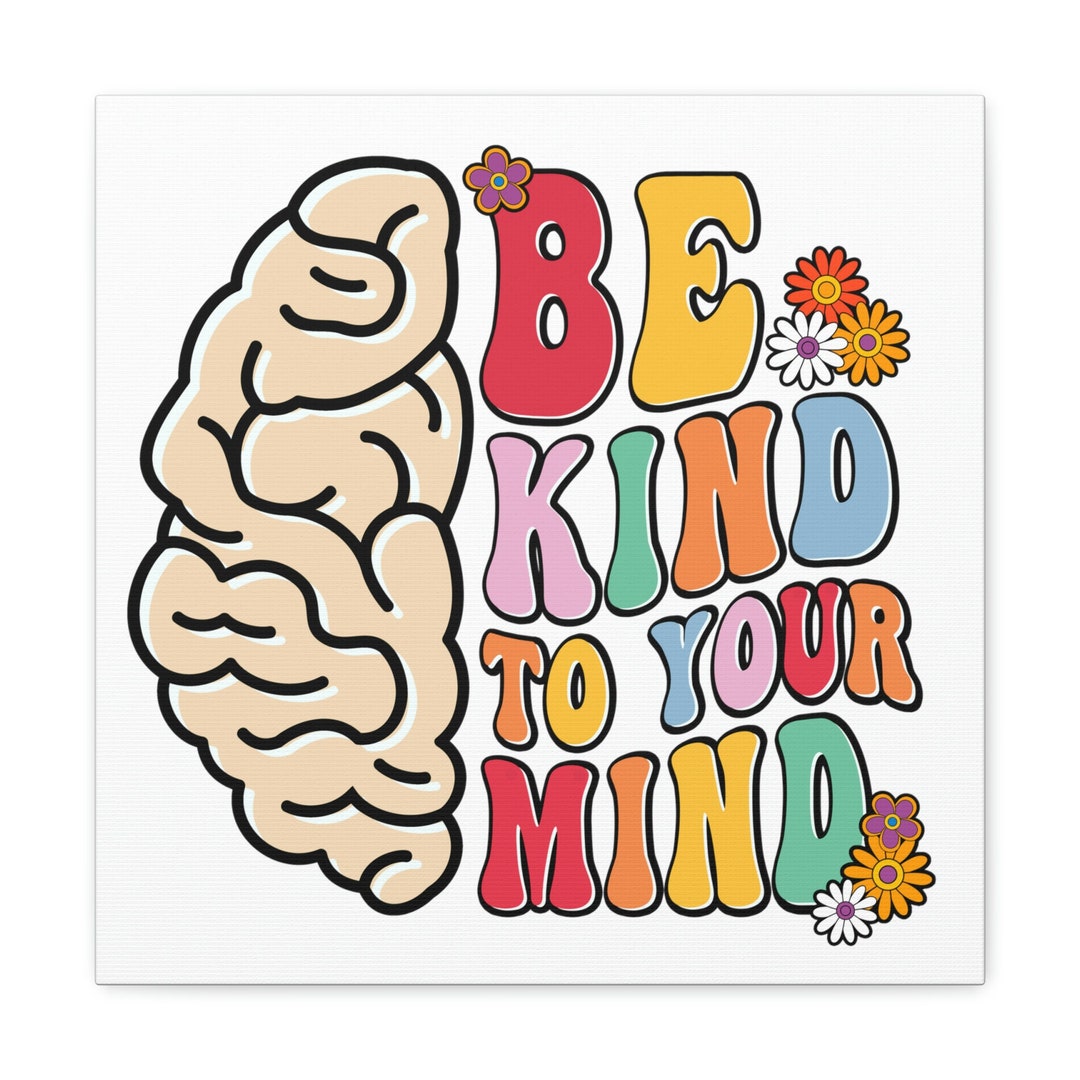 Floral Mental Health Awareness Canvas Print, Ready to Hang (multiple ...