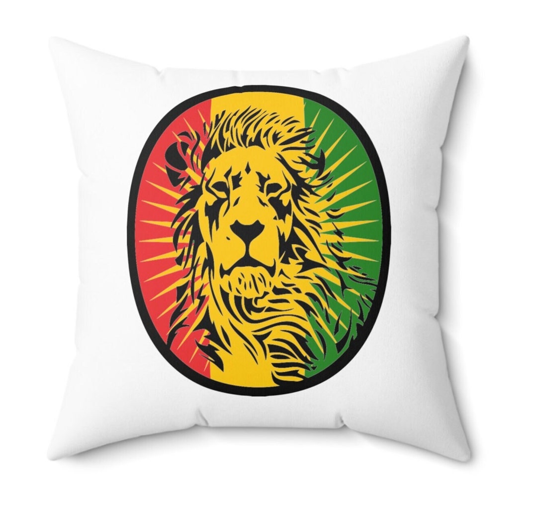 Rasta Lion Pillow Rastafari Peace & Unity Spun Polyester - Etsy