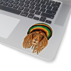 Rastafari Lion Sticker, Marley Lion Art, Dreadlock Rastafari Kiss-cut ...