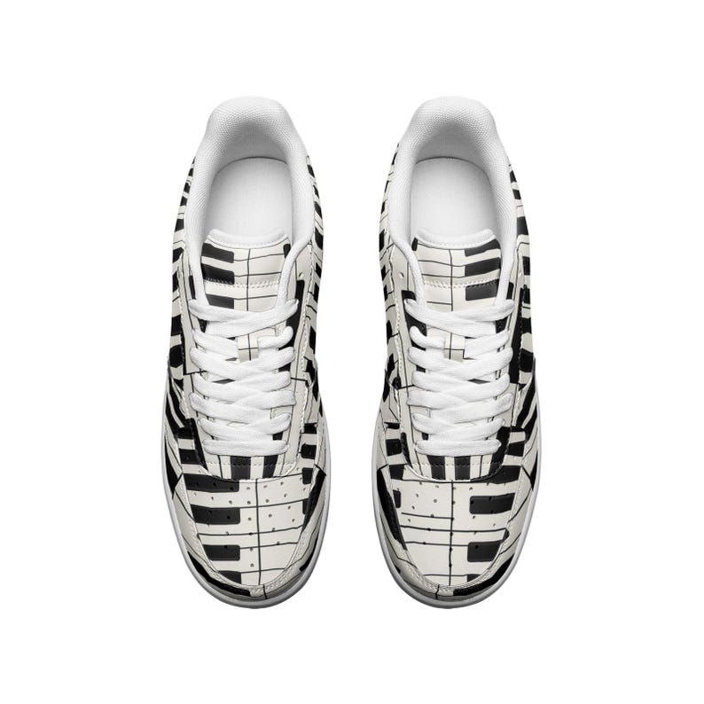 Piano Keyboard Sneakers, Music Lover Lace up Shoes, Musical Instrument ...
