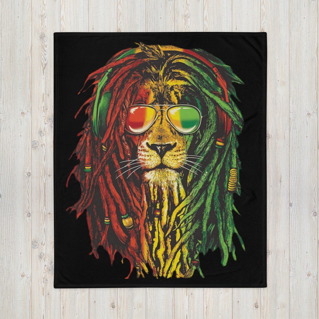 Rasta Lion Throw Blanket | Jamaica Rastafari Reggae |50″×60″| Soft ...