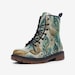 Peacock Combat Boots, Peacock Feather, Vegan Leather Lightweight Boots ...