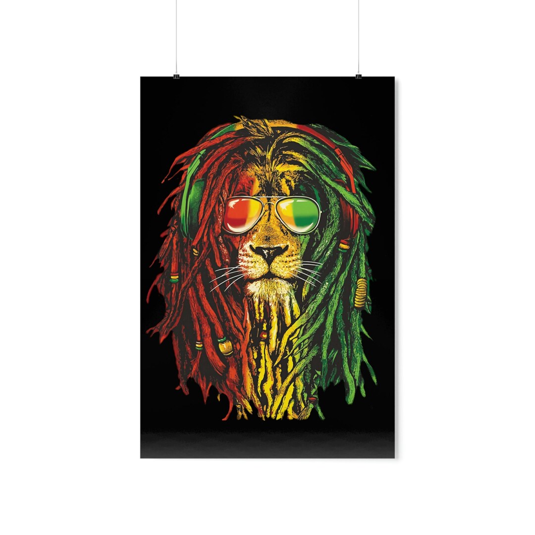 Premium Matte Vertical Poster, Rasta Lion Poster, Rastafari, Reggae ...