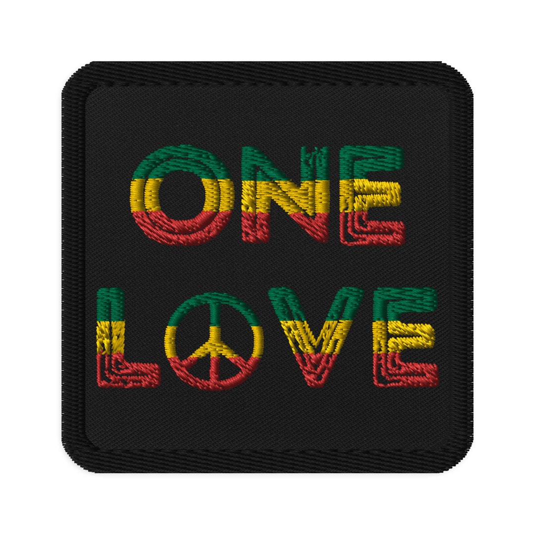 One Love Embroidered Patches, Rasta Patch, Jamaica Love, Reggae, Peace ...