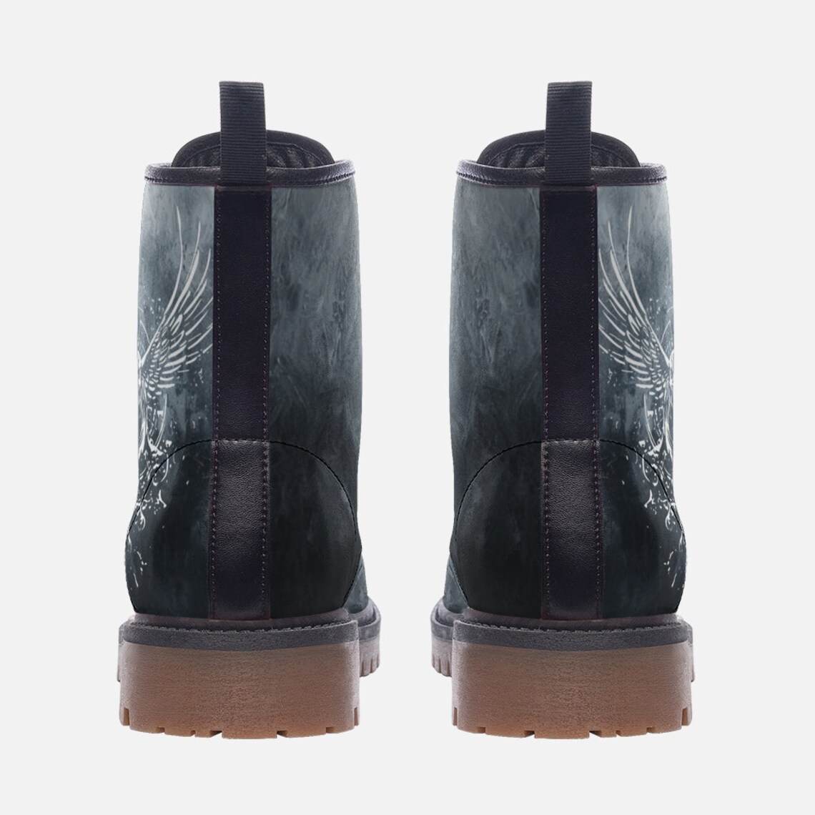 Raven Crow Combat Boots, Viking, Nordic, Gothic, Vegan Leather ...