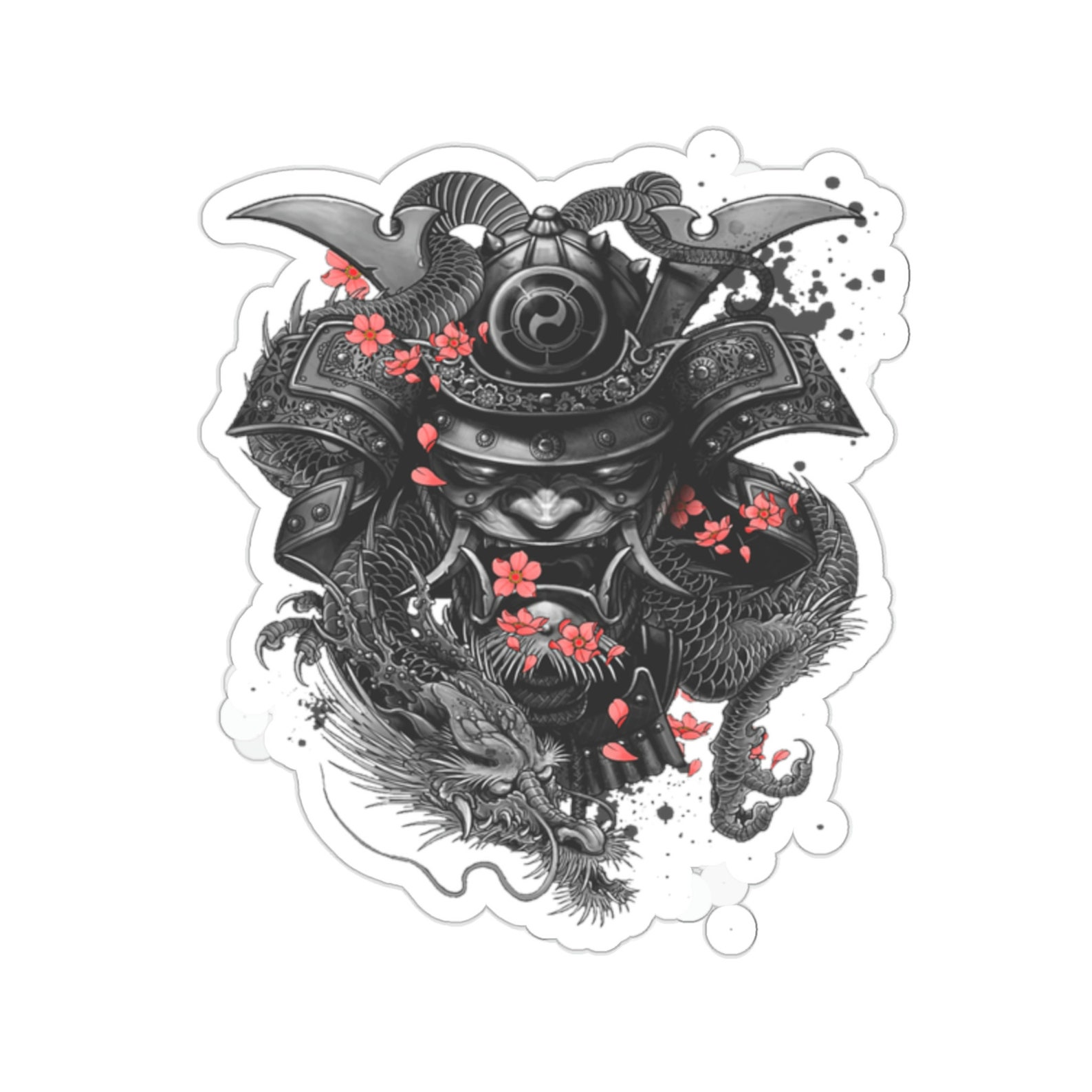 Samurai Warrior Bushido Fighter Japanese Oni Kiss-cut Stickers - Etsy